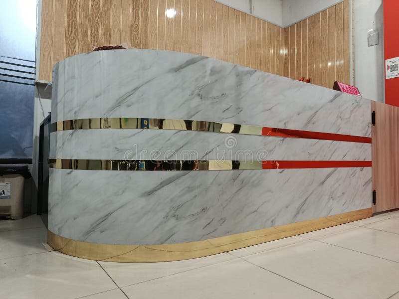 Modern Reception Desk Marble Gold Accents Stock Photos - Free & Royalty ...