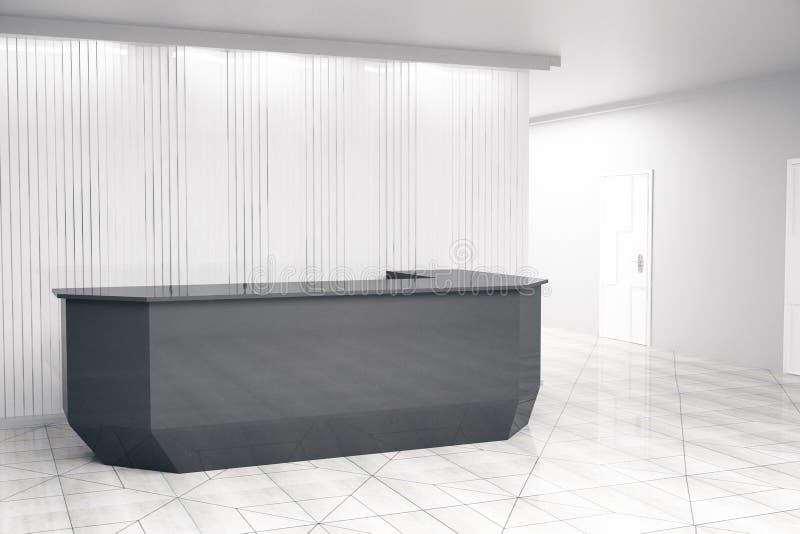 Reception Desk in a Corridor Stock Illustration - Illustration of ...