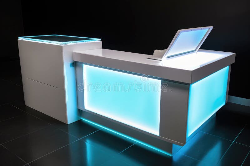 Modern Reception Desk with Sleek Design, Touch Screen Controls and ...