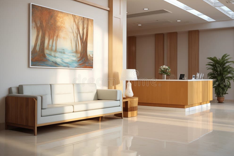 Modern Reception Room Interior Stock Image - Image of hotel, waiting ...