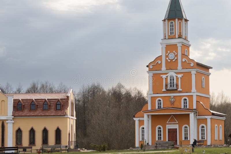 Modern Reconstruction of an Old Building Stock Photo - Image of town ...