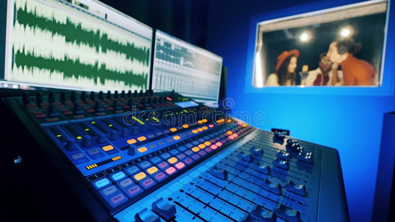 Music Studio with a Singing Band. Carefree Friends Singing Together ...