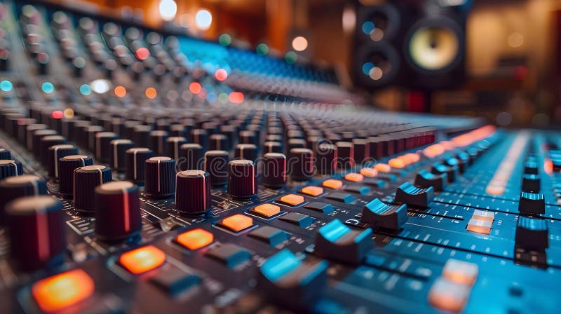 Modern Recording Studio Mixer - Sleek Audio Control Closeup. Concept ...