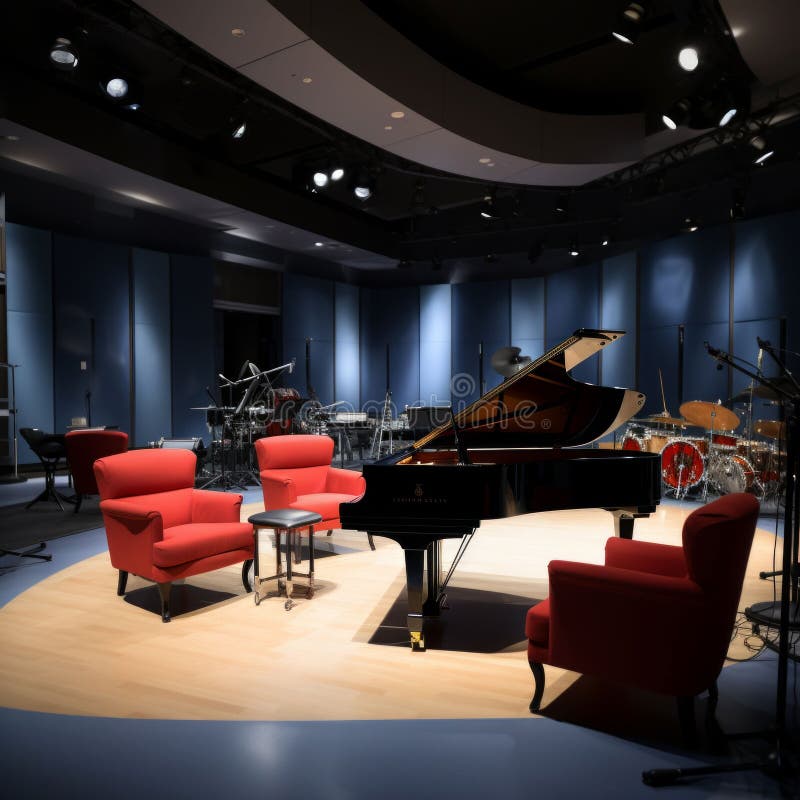 Modern Recording Studio Setup with Piano and Instruments. Generative Ai ...