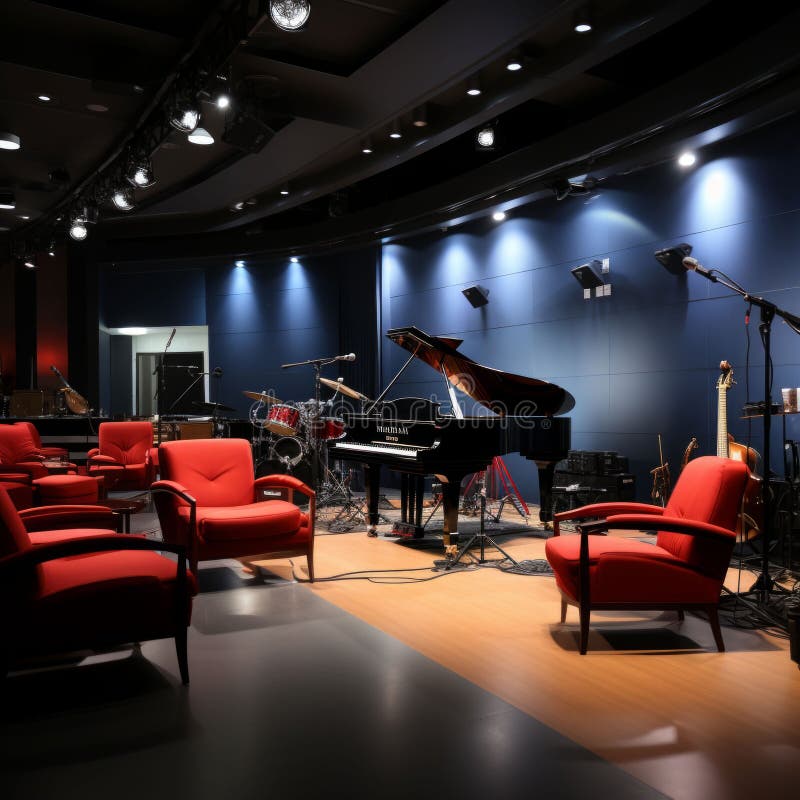 Modern Recording Studio Setup with Piano and Instruments. Generative Ai ...