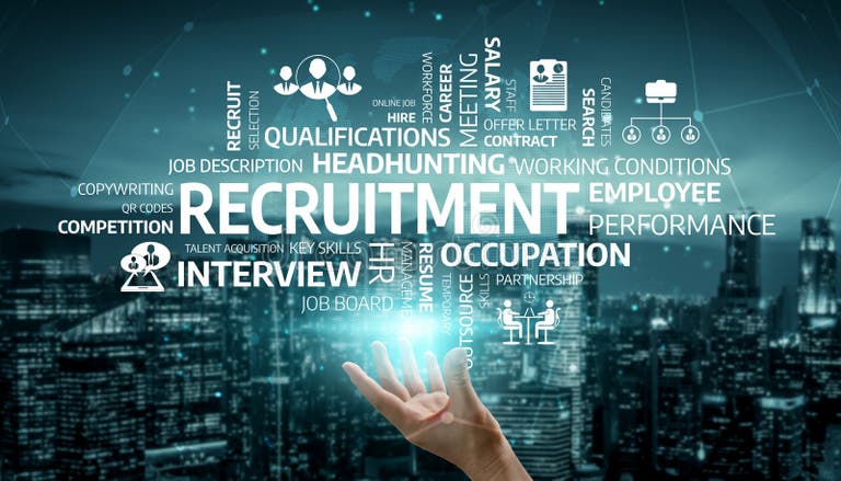 Modern Recruitment Concepts in Human Resources with Visual Elements ...