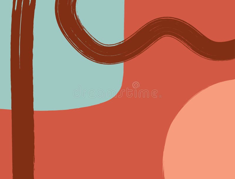 Modern Rectangular Abstract Template Painted with Watercolor Brush ...