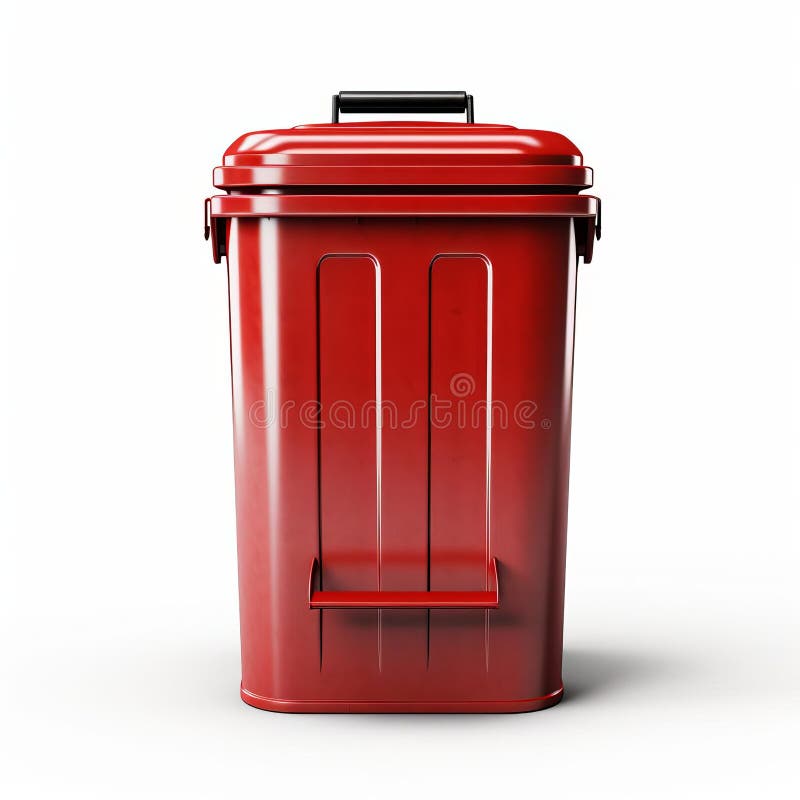 Modern Rectangular Dustbin with Hinged Lid and Handle Design Stock ...