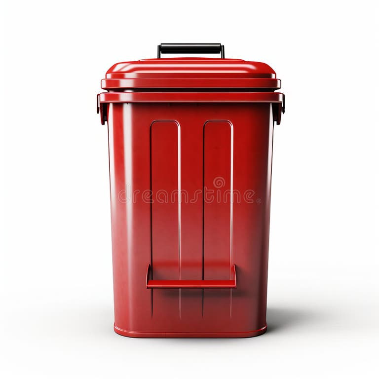 Modern Rectangular Dustbin with Hinged Lid and Handle Design Stock ...