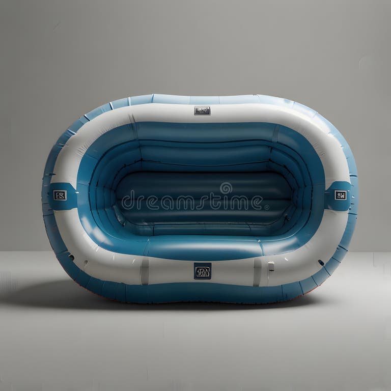 Modern Rectangular Inflatable Pool with Blue Interior and White Outer ...