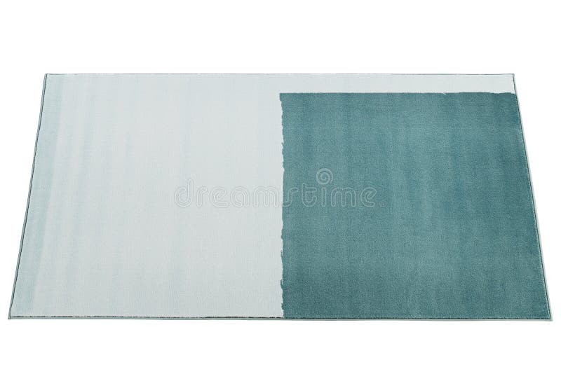 Modern Light Blue Two-color Rug. 3d Render Stock Illustration ...