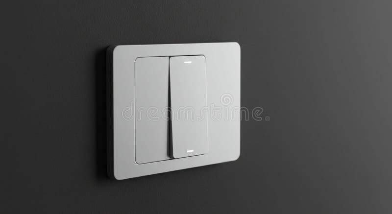 A Modern, Rectangular Light Switch Mounted on a Dark, Smooth Wall. it ...