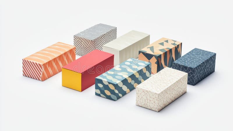 Modern Rectangular Packaging Box Mockups Showcasing Geometric Designs ...