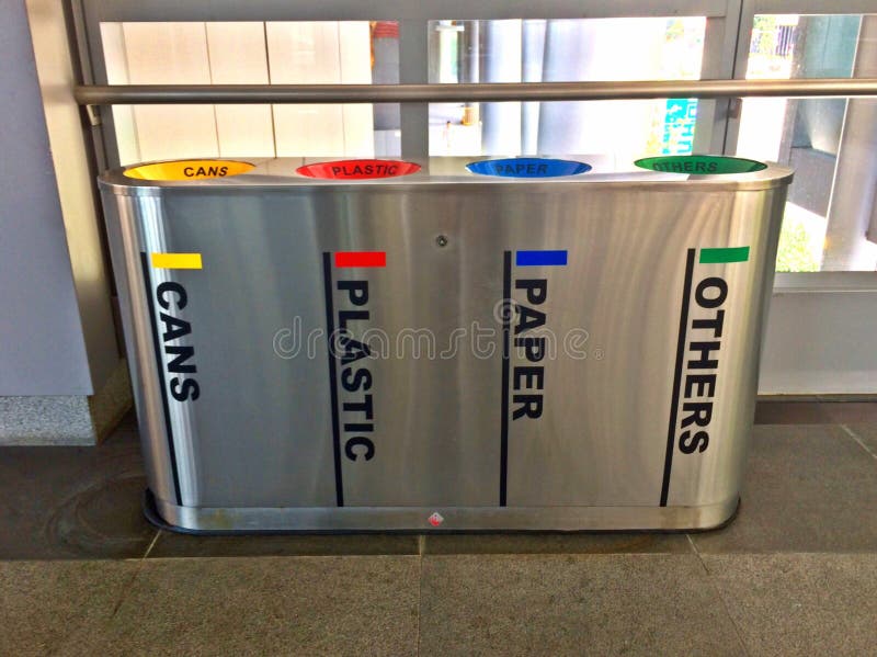 Modern recycle bins stock photo. Image of shopping, colours - 55145944