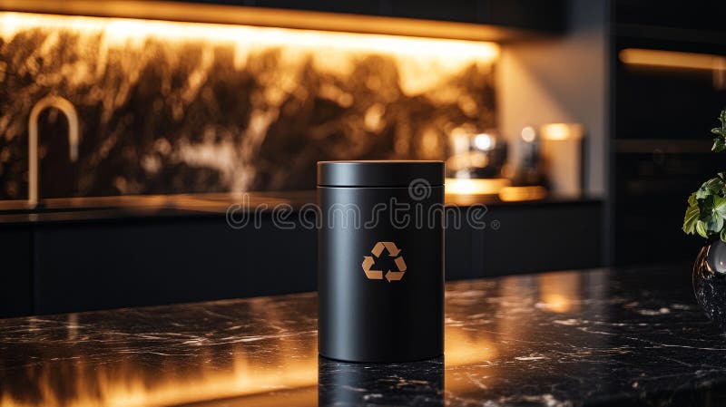 Modern Recycling Bin Stylish Kitchen Setting Stock Photos - Free ...