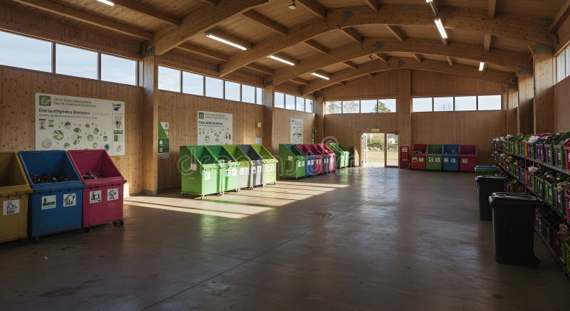 Modern Recycling Center Sustainable Waste Management Facility Design ...