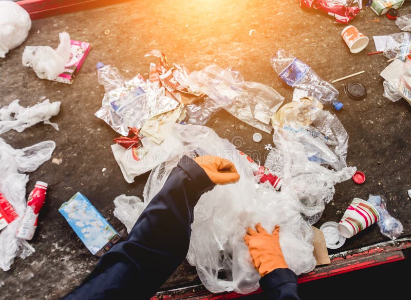 At Modern Recycling Plant. Separate Garbage Collection Stock Photo ...