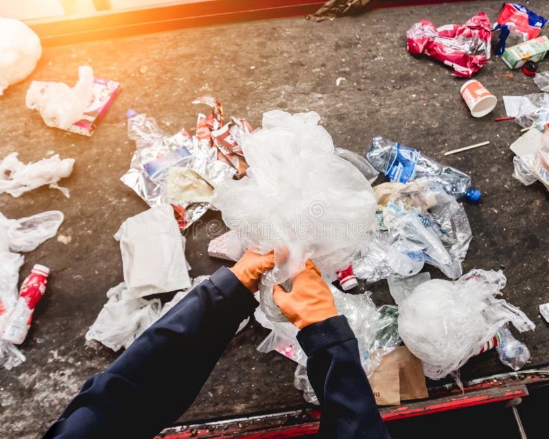 At Modern Recycling Plant. Separate Garbage Collection Stock Photo ...