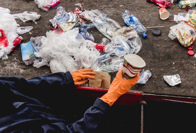 At Modern Recycling Plant. Separate Garbage Collection Stock Photo ...