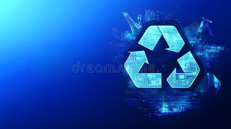 Modern Recycling Symbol with Digital Elements Stock Illustration ...