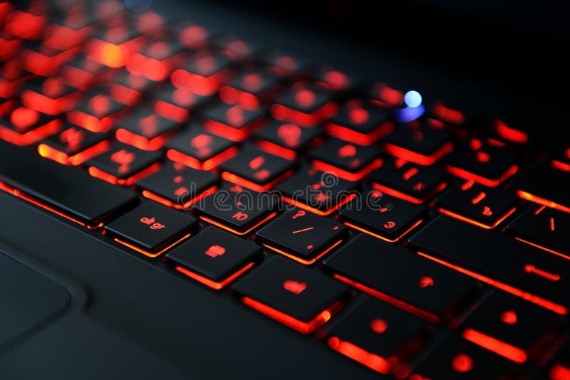 Modern Red Backlit Keyboard Stock Photo - Image of push, computer: 25790352