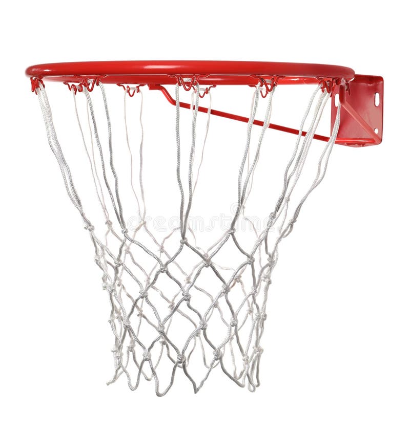 Modern Red Basketball Hoop with Net on White Background Stock Photo ...
