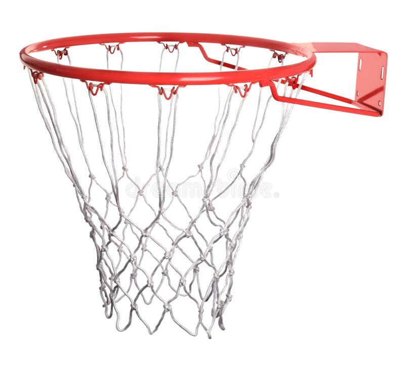 Modern Red Basketball Hoop with Net on White Background Stock Photo ...