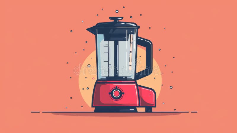Modern Red Blender with a Clear Pitcher, Stylish Design on an Orange ...