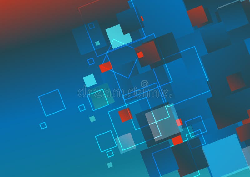 Modern Red and Blue Square Abstract Background Graphic Stock Vector ...