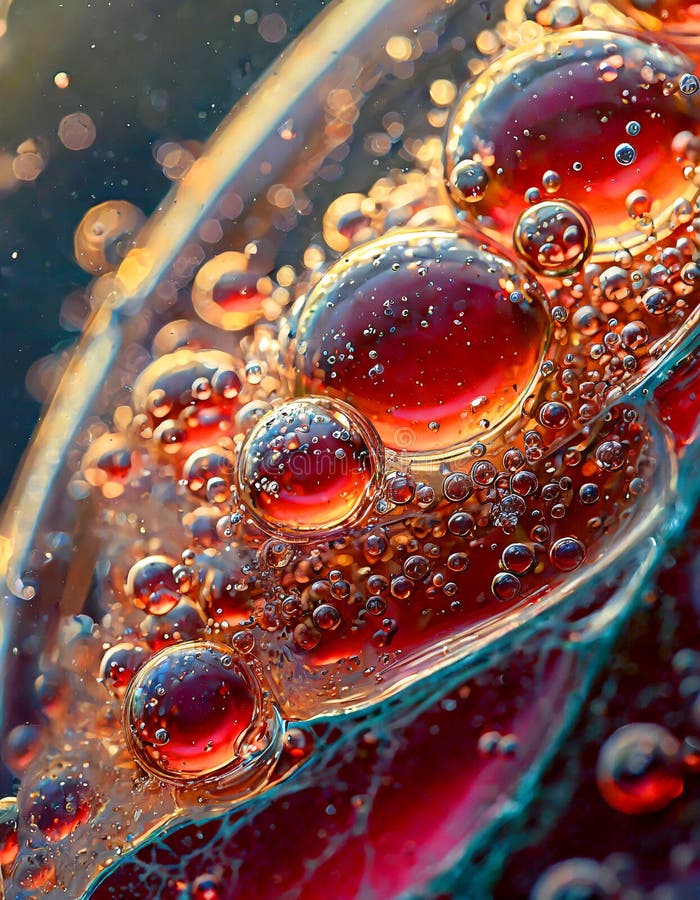 Modern Red Bubbles at a Microscopic Environment Stock Image - Image of ...