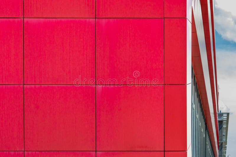 Modern Red Building Background Stock Image - Image of color, abstract ...
