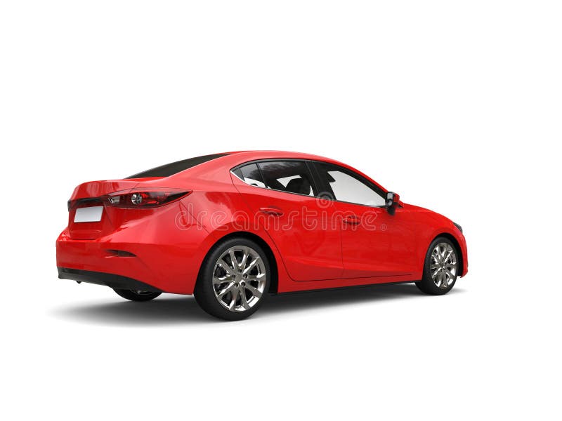 Modern Red Business Car - Tail View Stock Photo - Image of automotive ...