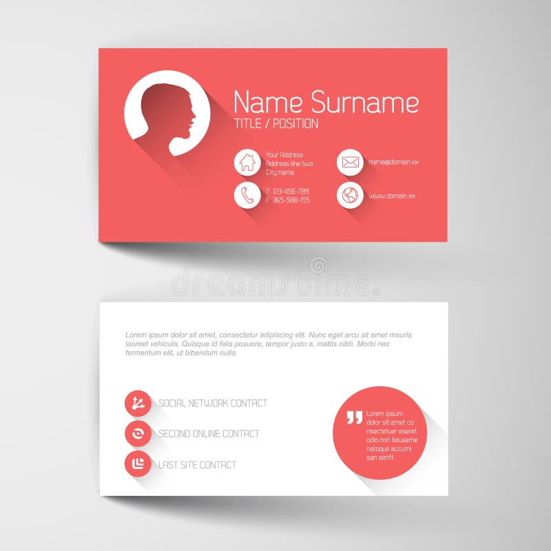 Modern Business Card Template with Flat User Interface Stock Vector ...