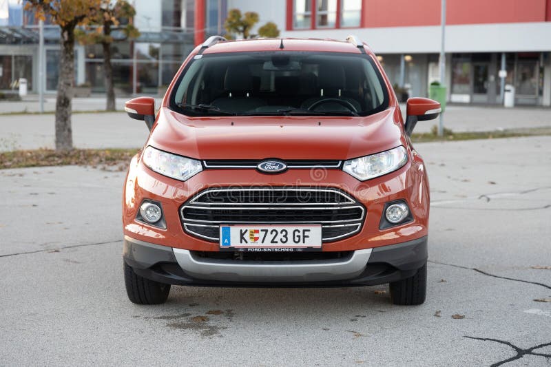 Modern Red Car Parked on the Street Editorial Photography - Image of ...
