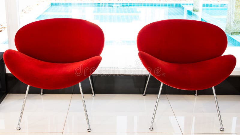 Modern red chair stock image. Image of retro, scratch - 52681947