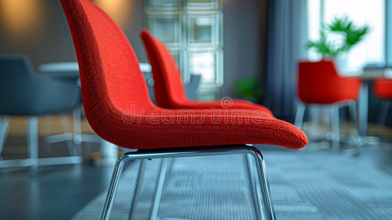 Modern Red Chairs in a Stylish, Contemporary Office Setting. Stock ...