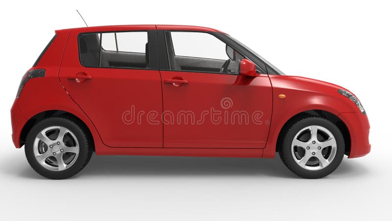 Modern Red Compact Car stock photo. Image of comfortable - 59004008