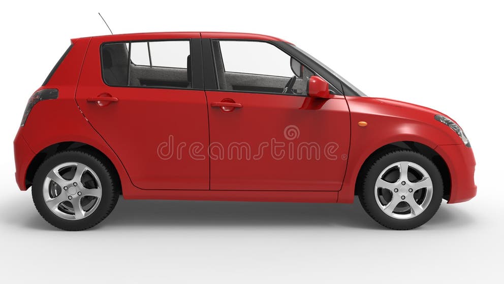Modern Red Compact Car stock photo. Image of comfortable - 59004008