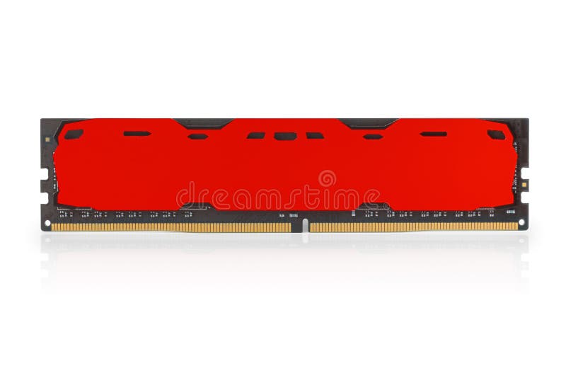 Modern Red DDR RAM Memory Module Isolated with Clipping Path Stock Image - Image of module ...