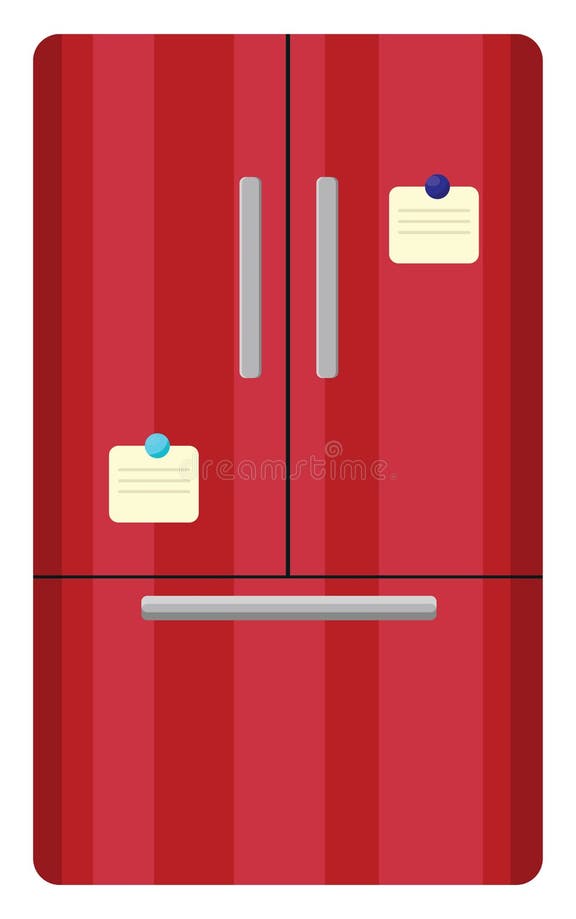 Modern Red Double Refridgerator, Icon Stock Vector - Illustration of ...