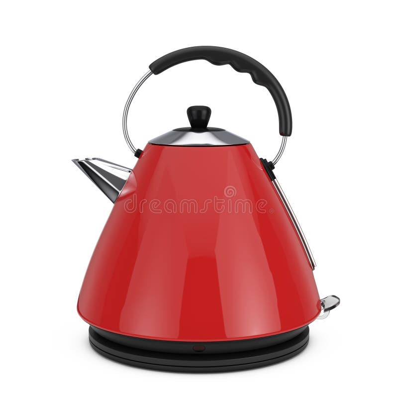 Modern Red Electric Kitchen Kettle. 3d Rendering Stock Photo - Image of ...