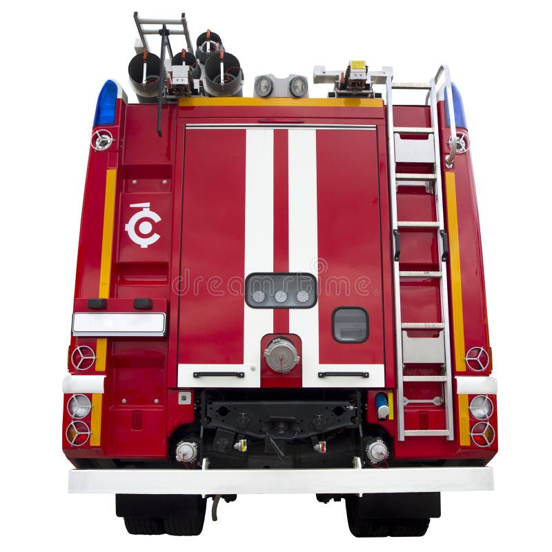 Modern red firetruck stock photo. Image of emergency - 33957740