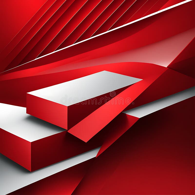 Modern Red Geometric Colorful Background. Minimal Geometric Abstract ...