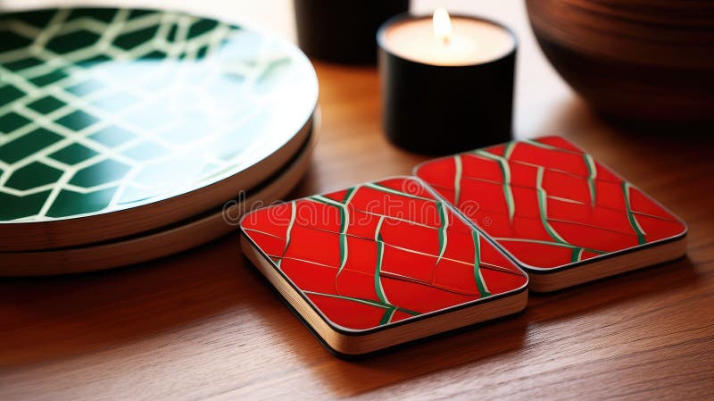 Modern Red and Green Pattern Stock Illustration - Illustration of green ...