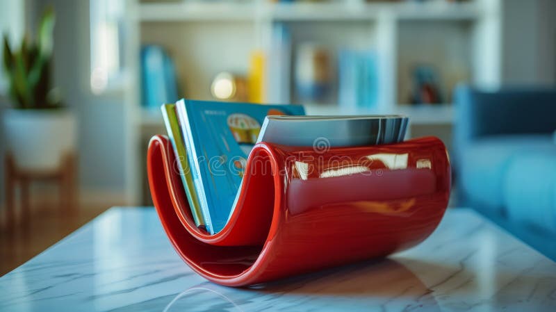 Modern Red Holder Books Magazines Table Stock Photos - Free & Royalty ...