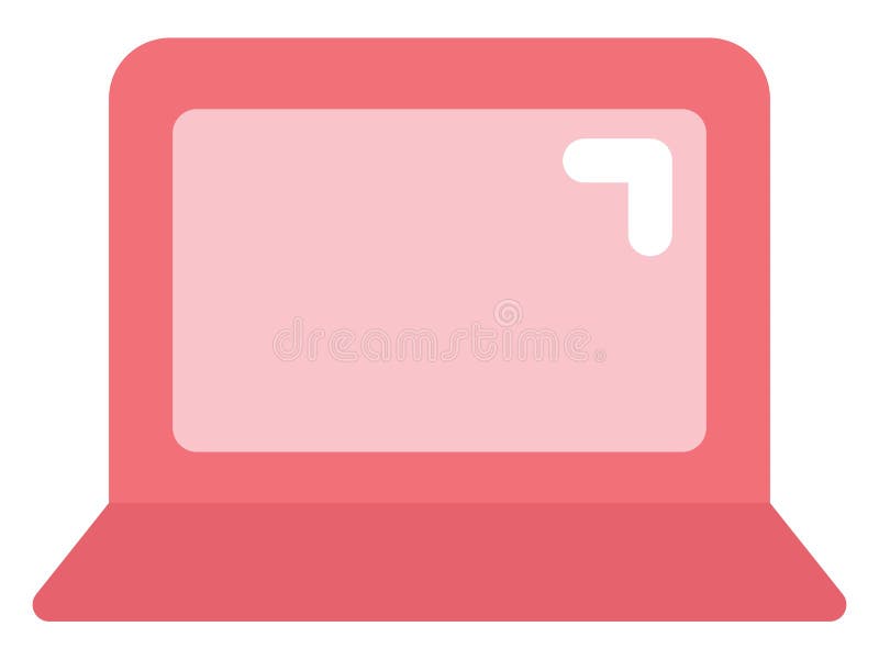 Modern red laptop, icon stock vector. Illustration of graphic - 260374101