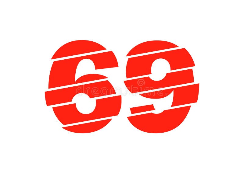 Modern Red 69 Number Design Vector Illustration. Numeral Vector Trendy ...
