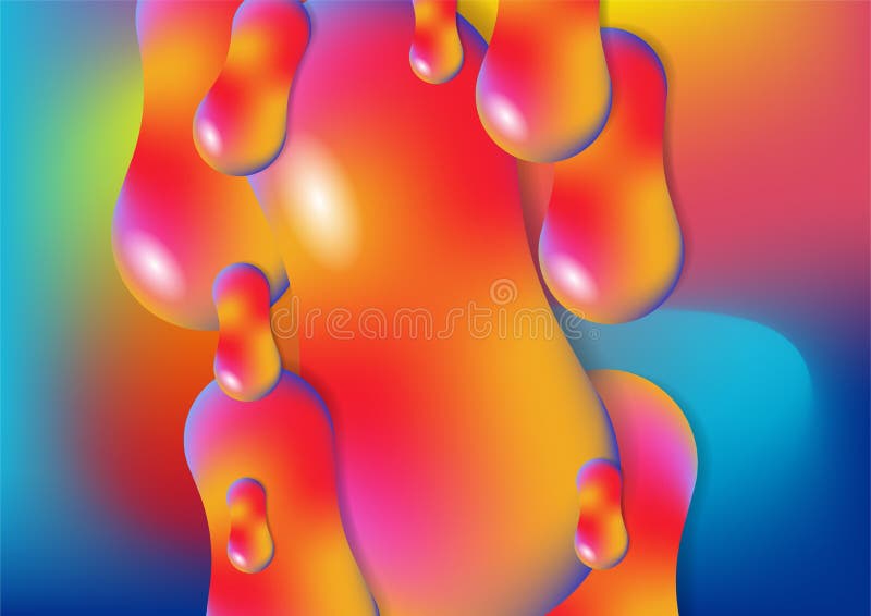 Modern Red Orange Blue Abstract 3d Liquid Fluid Background Stock ...