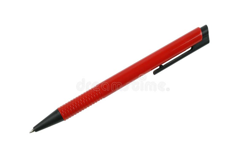Modern Red Pen Isolated on White Background and Have Clipping Pa Stock ...