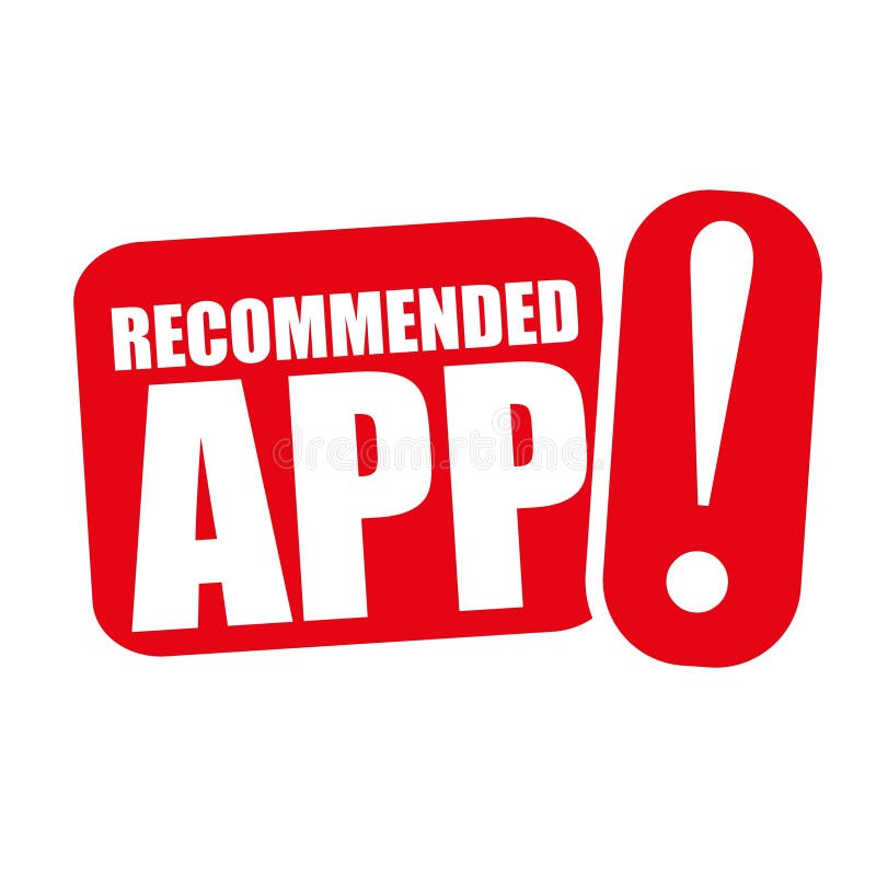 Modern Red Recommended App Sign Stock Illustration - Illustration of ...